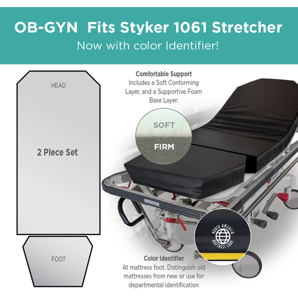 Stryker OB-GYN 1061 - 4" Standard Stretcher Replacement Pad with Color ...